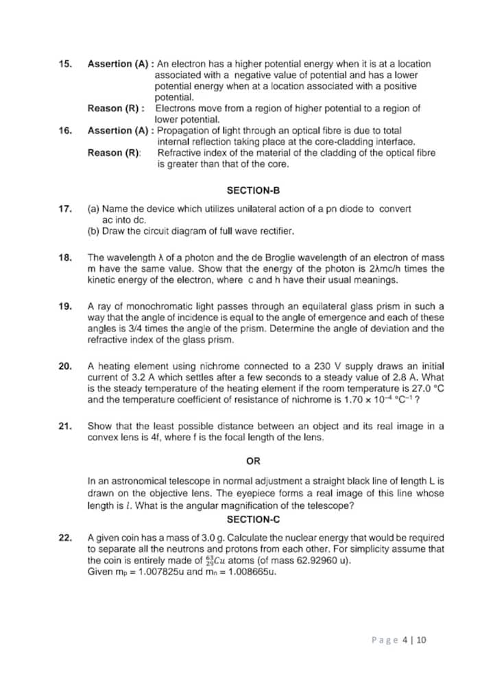 CBSE Class 12th Physics Sample Paper 2023-24 And Marking Scheme ...