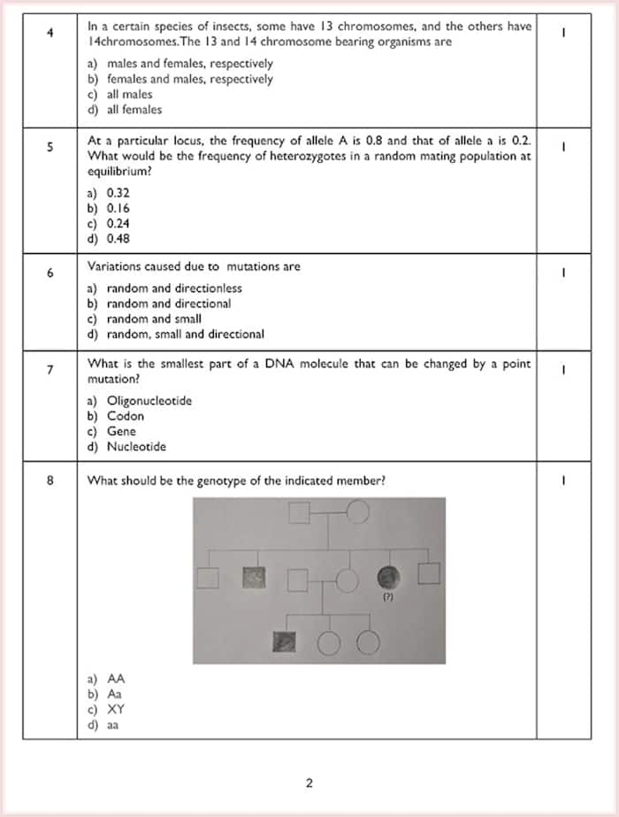 CBSE Class 12th Biology Sample Paper 2023-24 And Marking Scheme ...