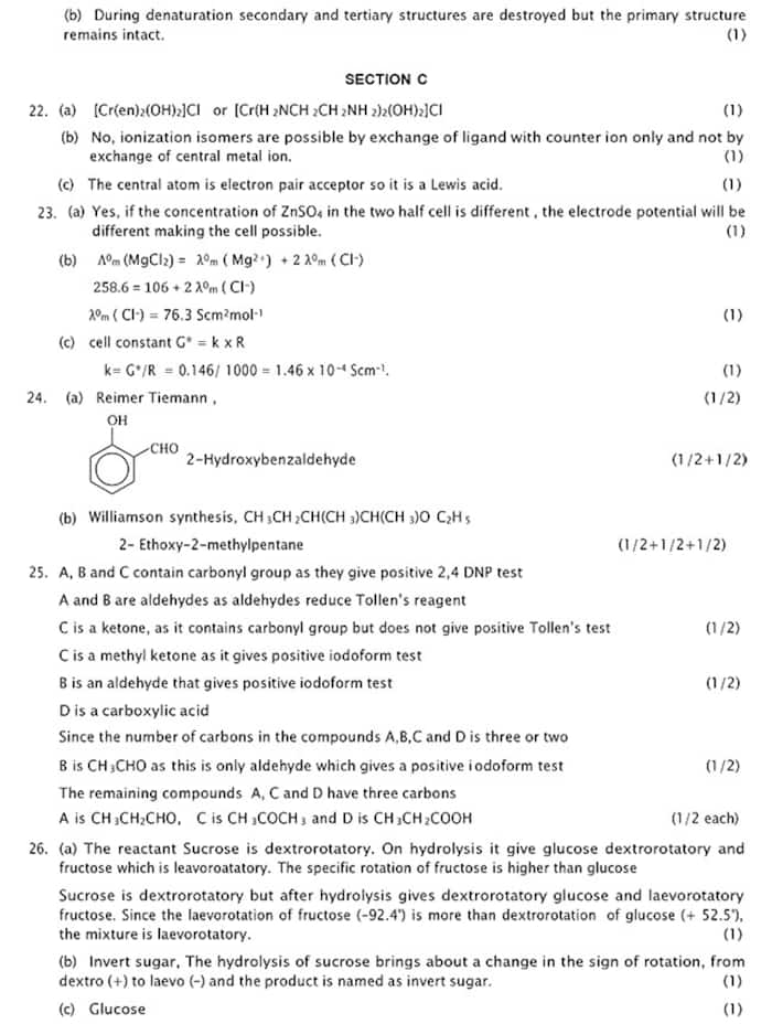 CBSE Class 12th Chemistry Sample Paper 2023-24 And Marking Scheme ...