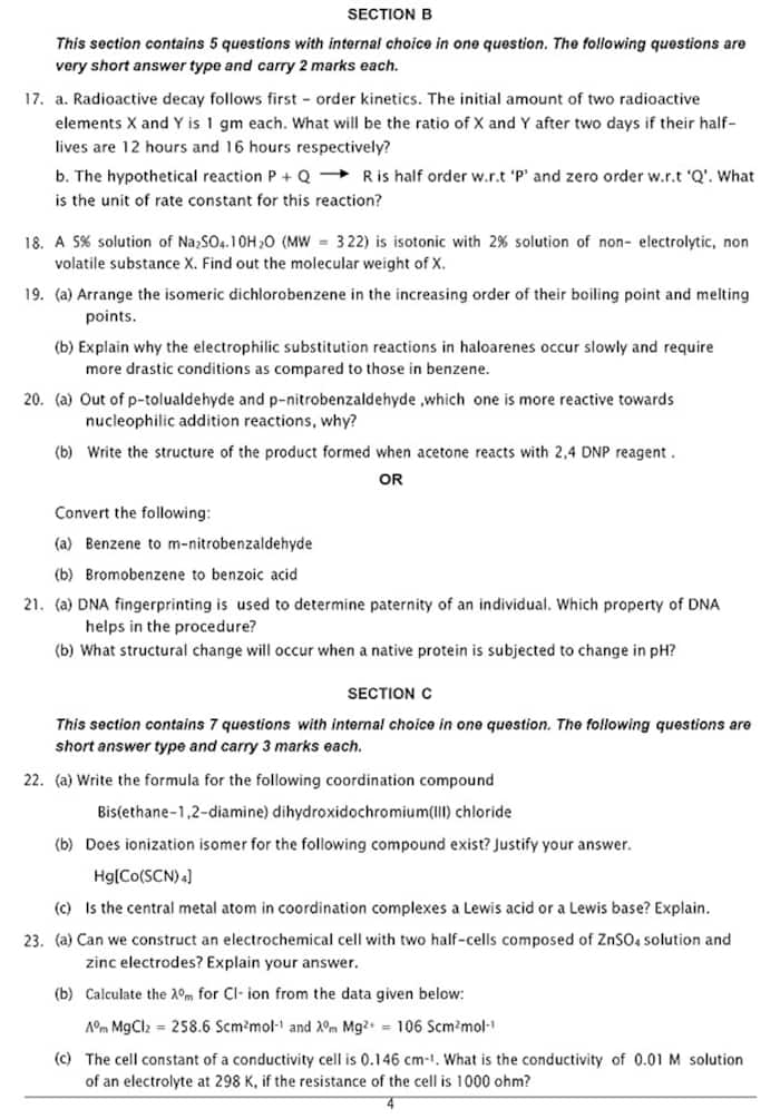 CBSE Class 12th Chemistry Sample Paper 2023-24 And Marking Scheme ...