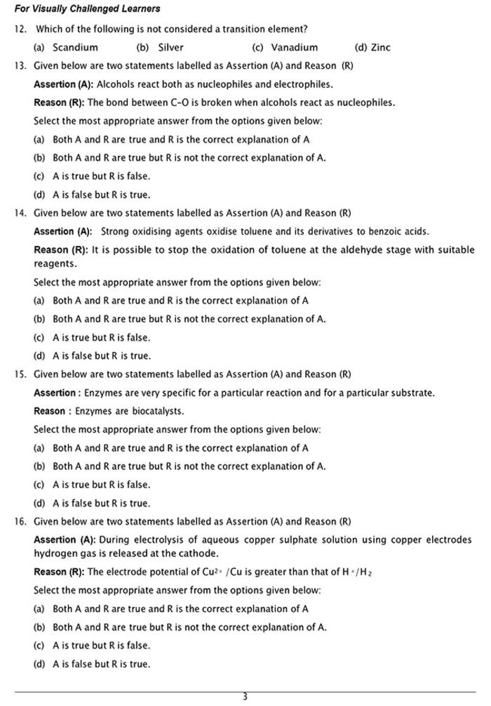 CBSE Class 12th Chemistry Sample Paper 2023-24 And Marking Scheme ...