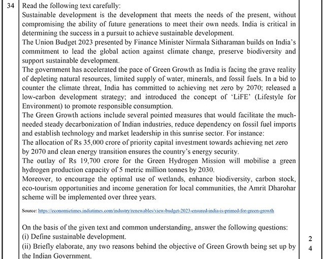 CBSE Class 12th Economics Sample Paper 2023-24 And Marking Scheme; Download PDF Here