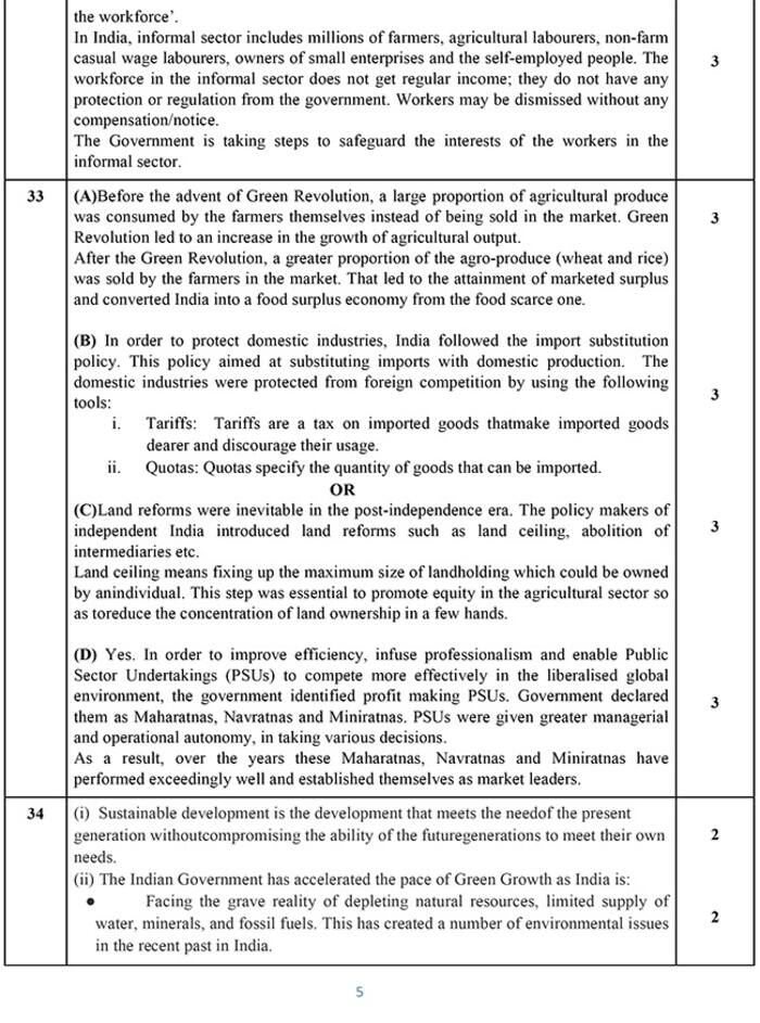 CBSE Class 12th Economics Sample Paper 2023-24 And Marking Scheme ...