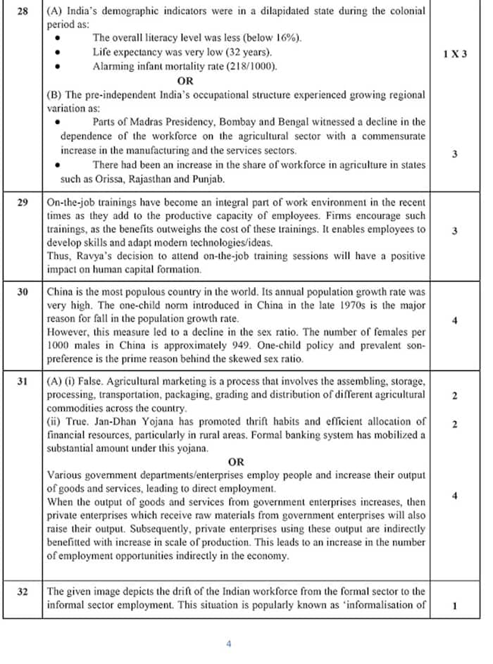 CBSE Class 12th Economics Sample Paper 2023-24 And Marking Scheme ...