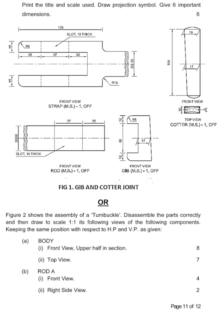CBSE Class 12 Engineering Graphics Sample Paper 2023-24. See PHOTOS HERE
