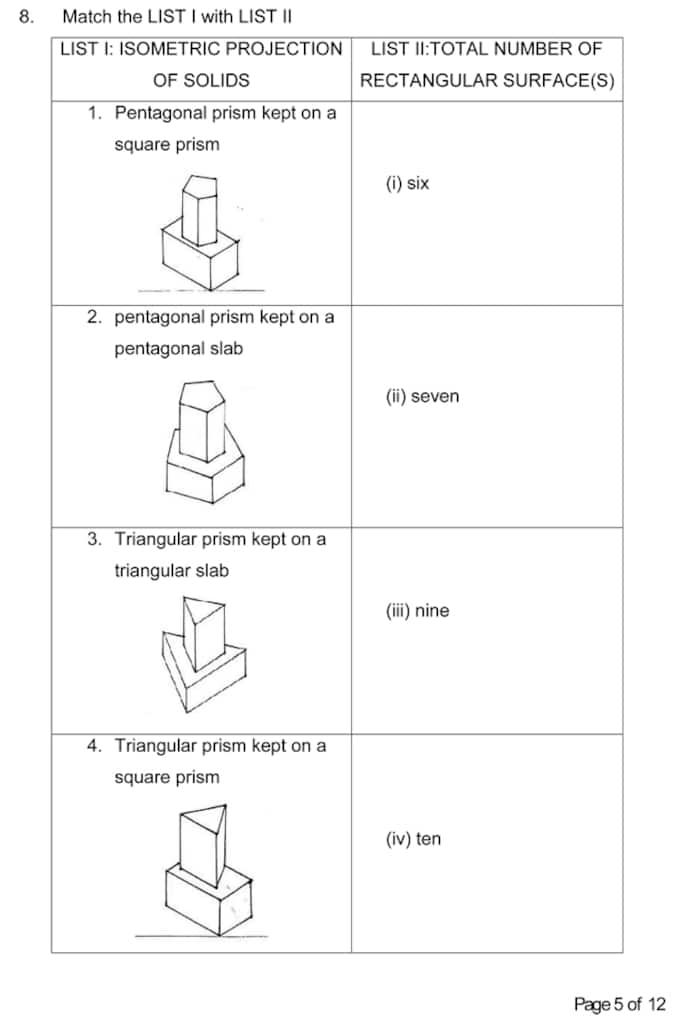 CBSE Class 12 Engineering Graphics Sample Paper 2023-24. See PHOTOS HERE
