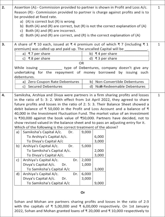 CBSE Class 12th Accountancy Sample Paper 2022-23. See PHOTOS HERE