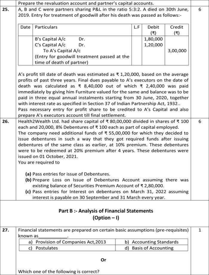 CBSE Class 12th Accountancy Sample Paper 2022-23. See PHOTOS HERE