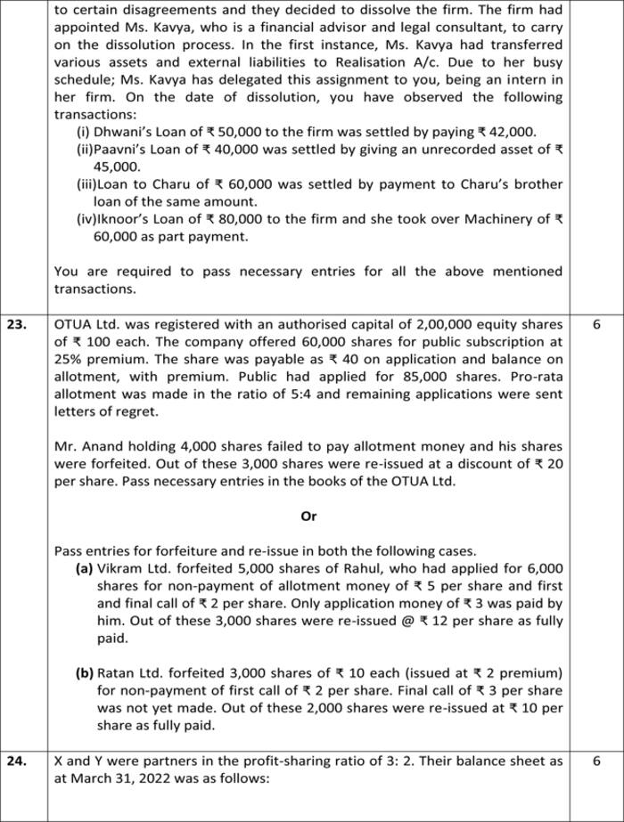 CBSE Class 12th Accountancy Sample Paper 2022-23. See PHOTOS HERE