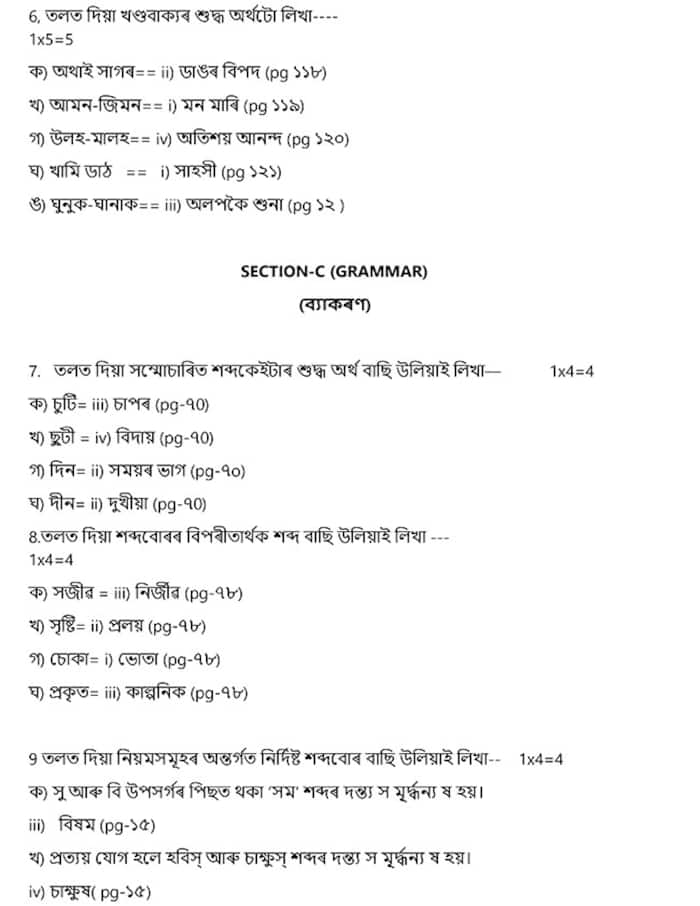 CBSE Class 12th Assamese Sample Paper 2022-23. See PHOTOS HERE