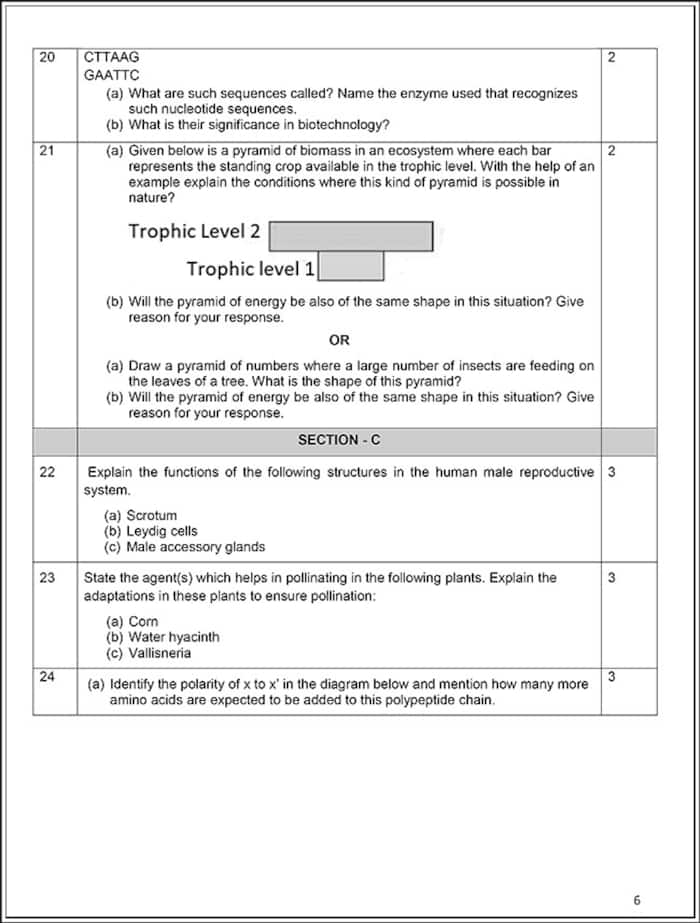 CBSE Class 12th Biology Sample Paper 2022-23. See PHOTOS HERE