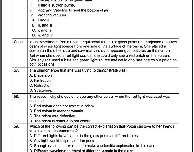 CBSE Class 10th Sample Question Paper (TERM – I) 2021-22