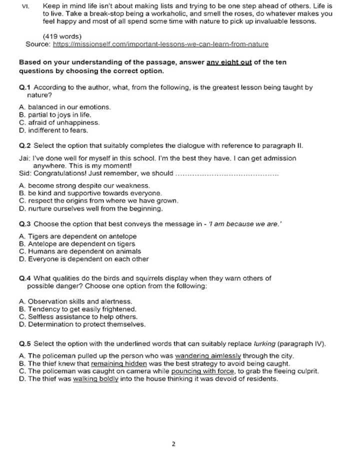 CBSE Class 10th English Language & Literature Sample Question Paper ...