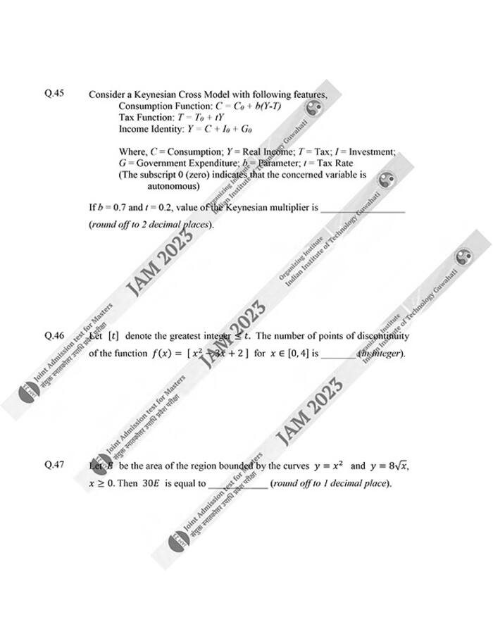 IIT JAM 2023 Economics (EN) Question Papers