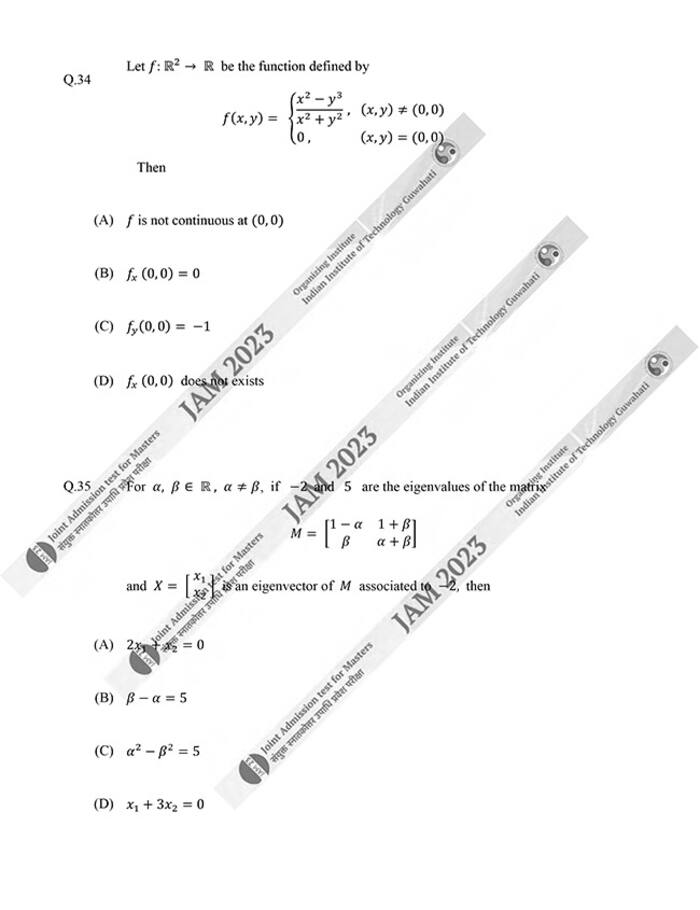 IIT JAM 2023 Economics (EN) Question Papers