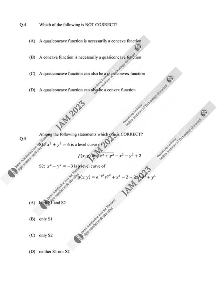 IIT JAM 2023 Economics (EN) Question Papers