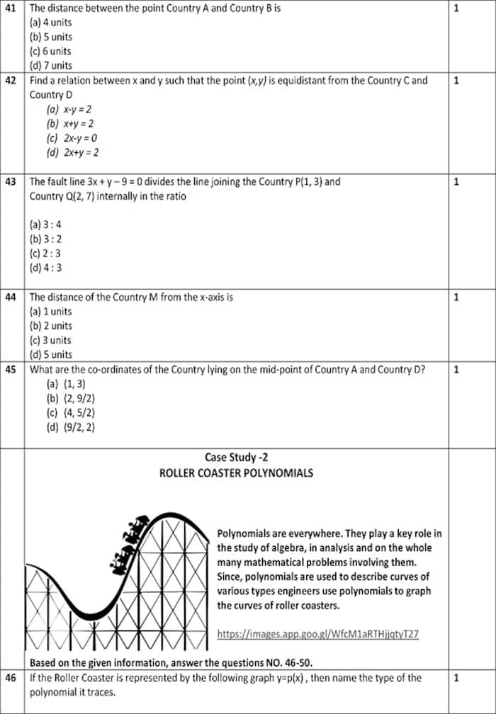 CBSE Class 10th Mathematics (Basic) Sample Question Paper (TERM – I ...