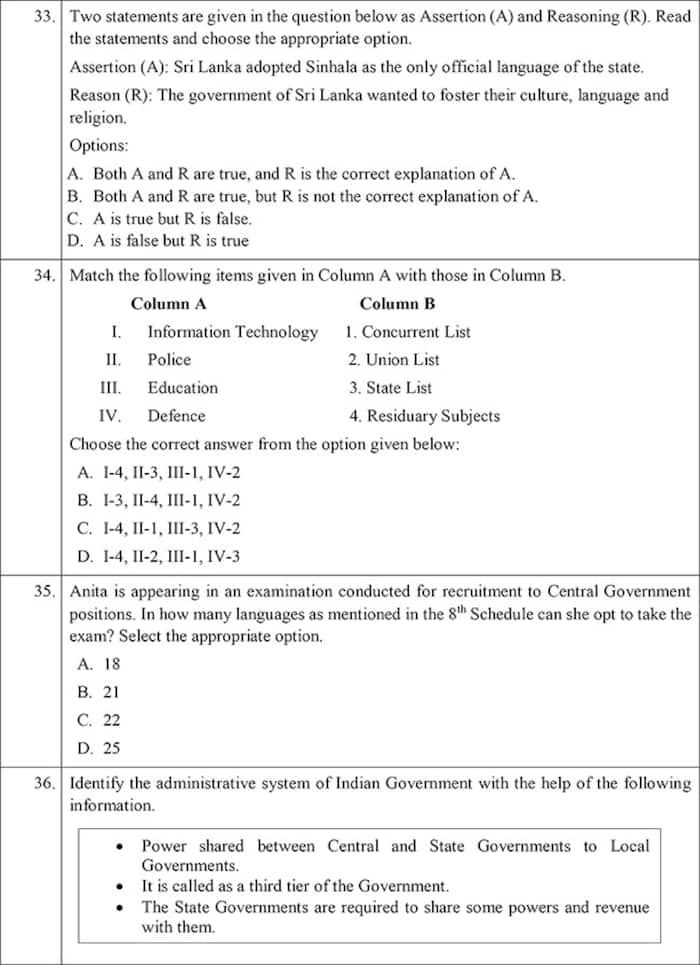 CBSE Class 10th Social Science Sample Question Paper (TERM – I) 2021-22