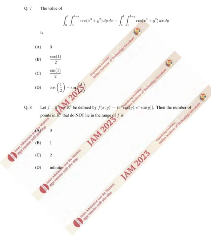 IIT JAM 2023 Mathematics (MA) Question Papers