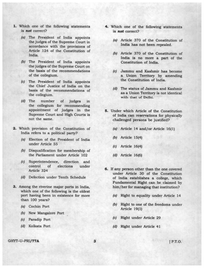 UPSC Combined SO (Gr B) LDCE Year 2019 - 2020 Question Paper