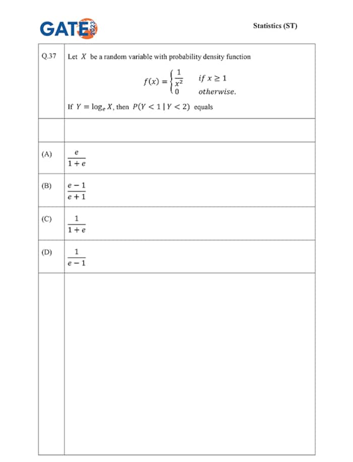 GATE 2023 Statistics Question Papers