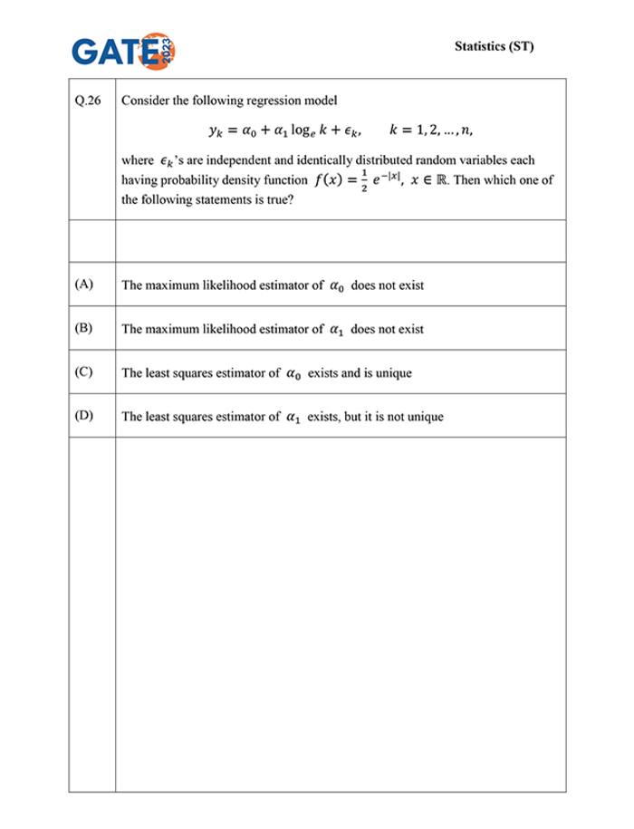 GATE 2023 Statistics Question Papers