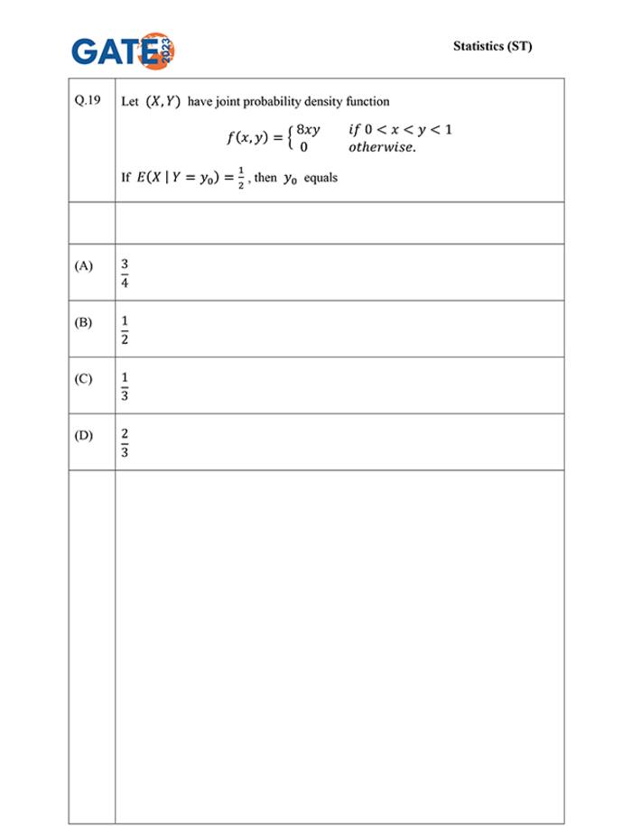 GATE 2023 Statistics Question Papers