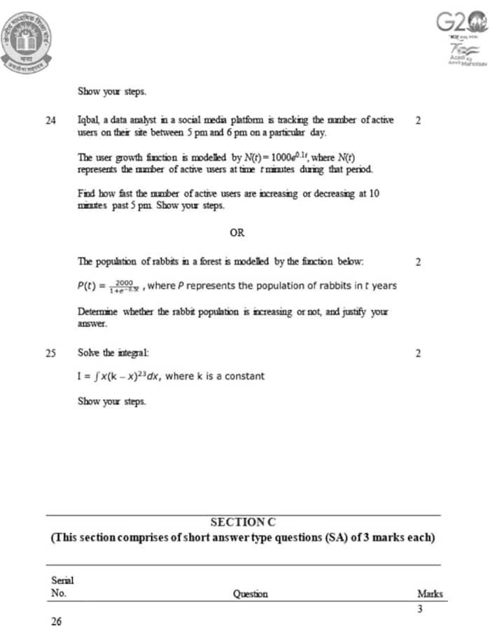 CBSE Class 12 Mathematics Additional Practice Question Papers 2023–24