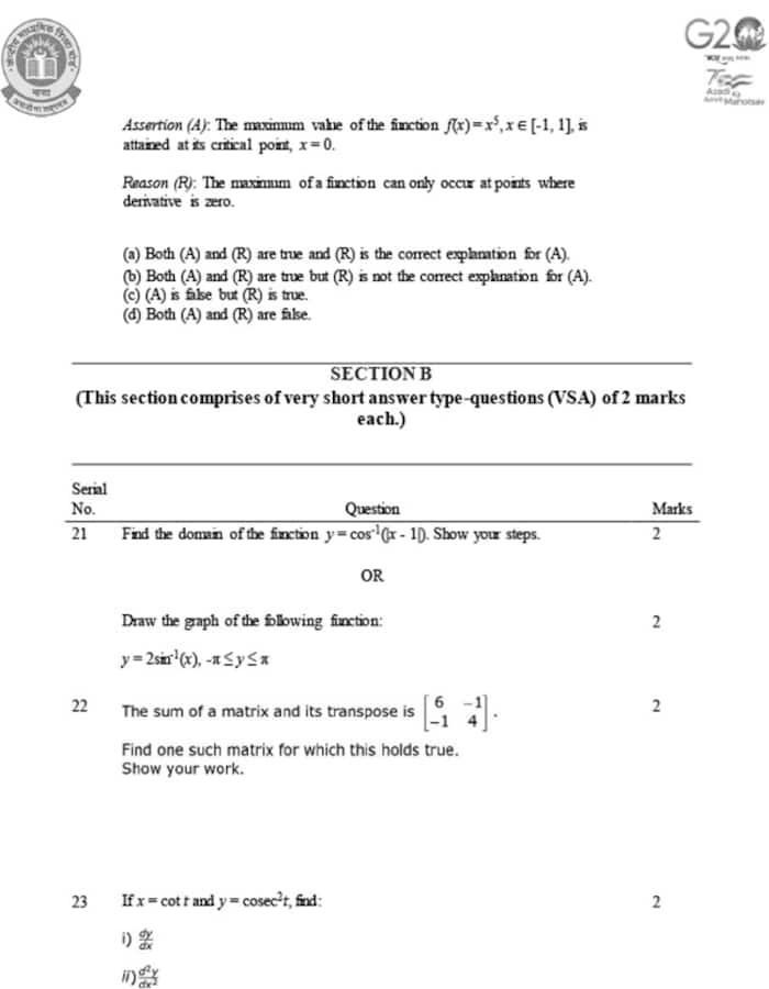 CBSE Class 12 Mathematics Additional Practice Question Papers 2023–24