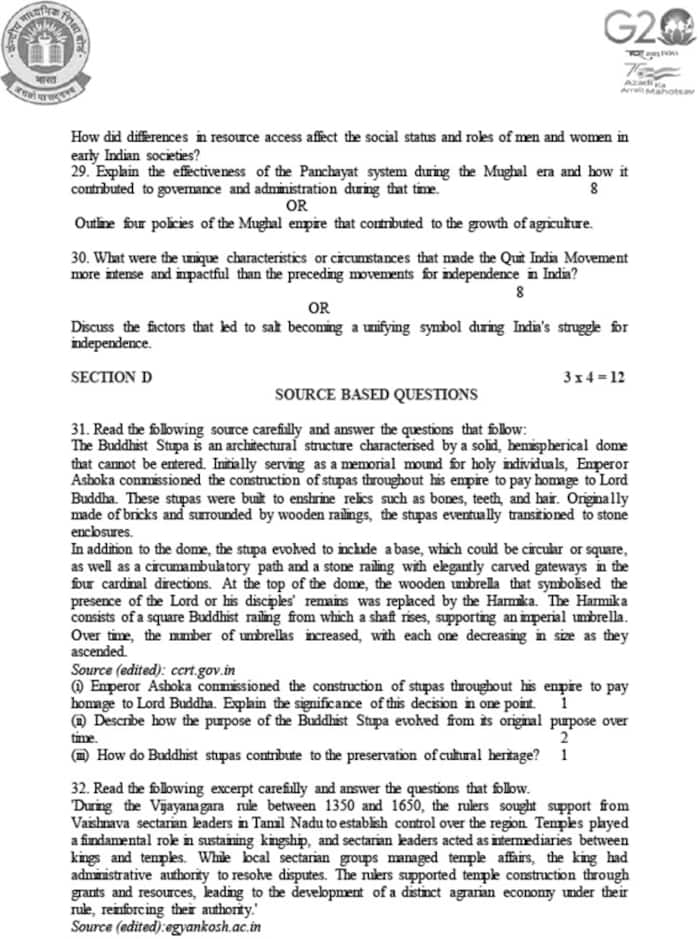 CBSE Class 12 History Additional Practice Question Papers 2023–24