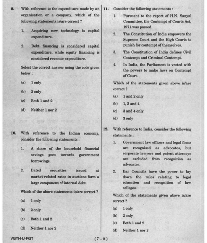 UPSC CSE(Prelims) Exam 2022 General Studies(Paper-I) Question Paper
