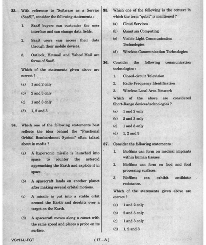 UPSC CSE(Prelims) Exam 2022 General Studies(Paper-I) Question Paper