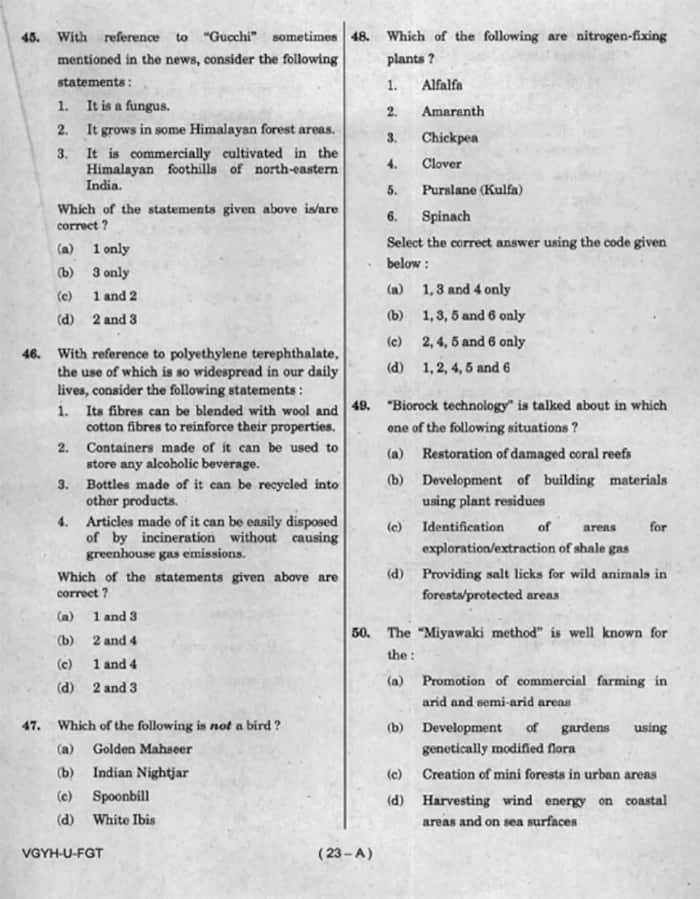 UPSC CSE(Prelims) Exam 2022 General Studies(Paper-I) Question Paper