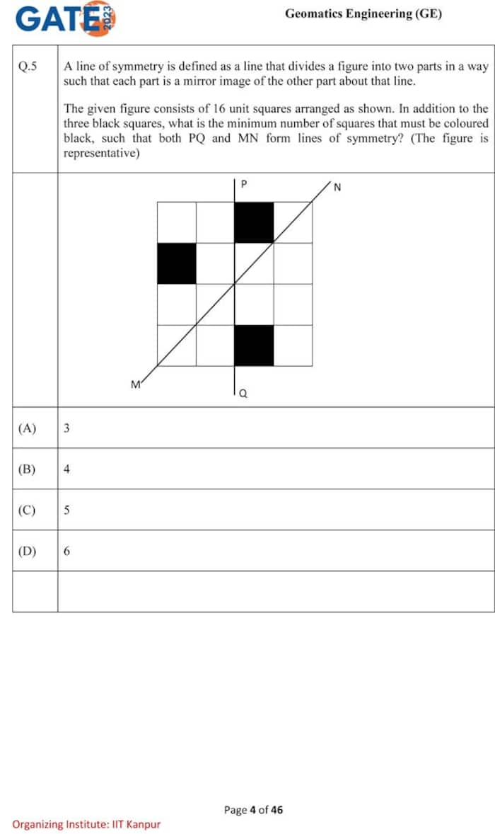 GATE 2023 Geomatics Engineering (GE) Question Paper