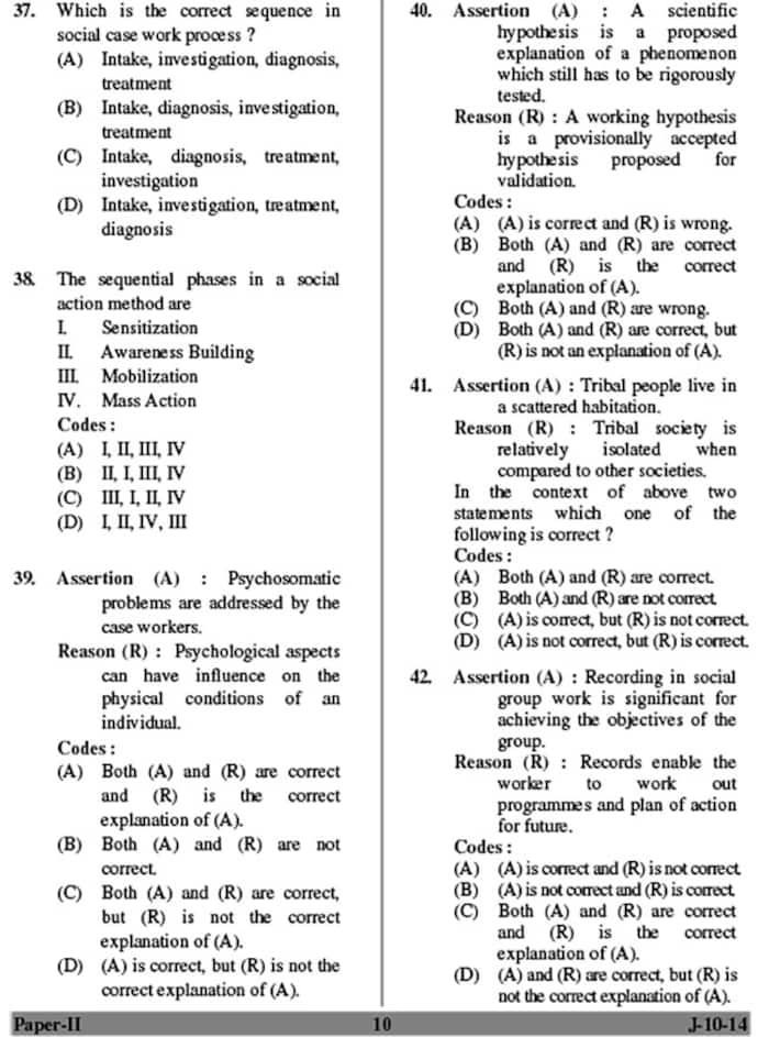 UGC NET June 2014 Social Work (Paper - II) Question Paper UGC NET June 2014 Social Work (Paper - II) Question Paper
