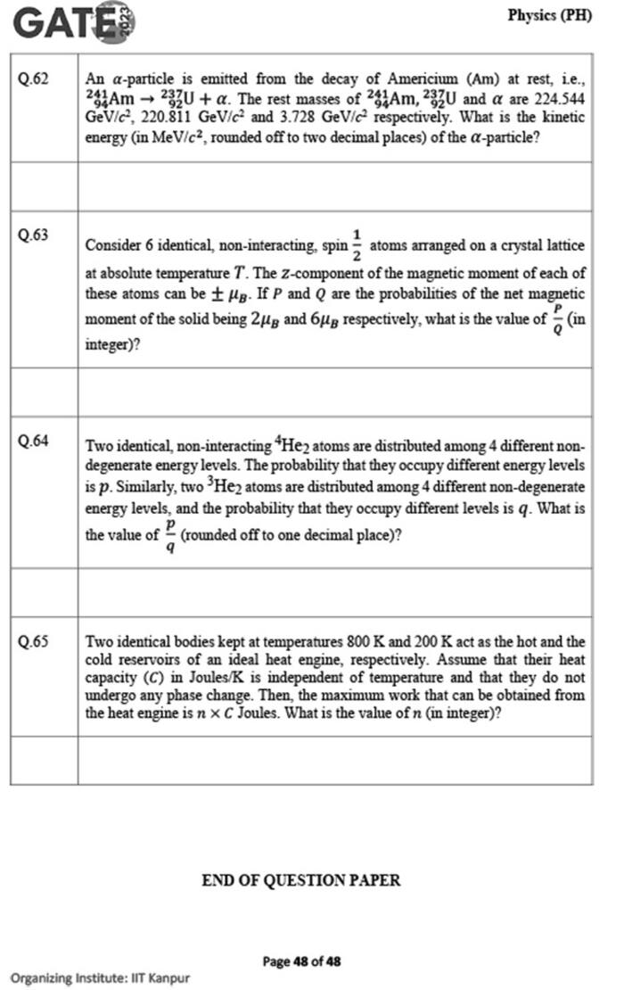 GATE 2023 Ecology and Evolution Question Paper