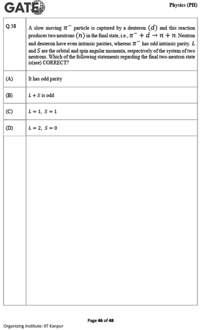 GATE 2023 Ecology and Evolution Question Paper
