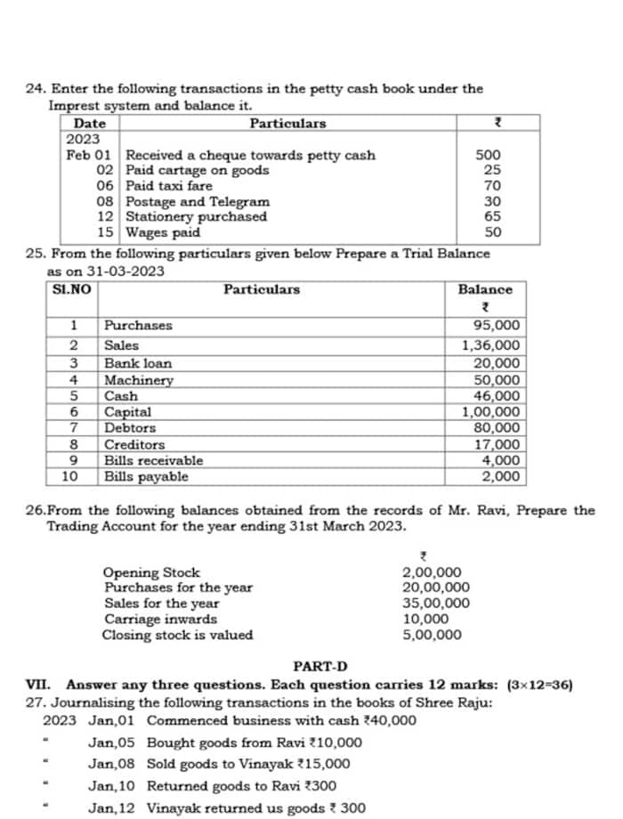 Karnataka 2nd PUC Accountancy Model Question Papers 2024