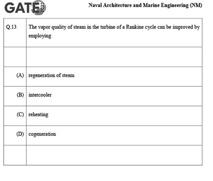 GATE 2023 Naval Architecture and Marine Engineering (NM) Question Paper