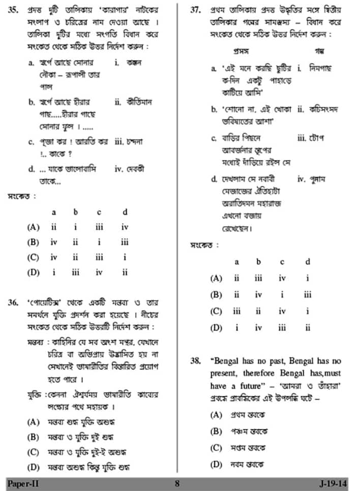 UGC NET June 2014 Bengali (Paper-II) Question Paper