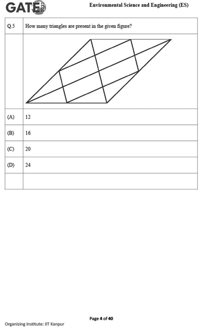 GATE 2023 Environmental Science and Engineering (ES) Question Paper