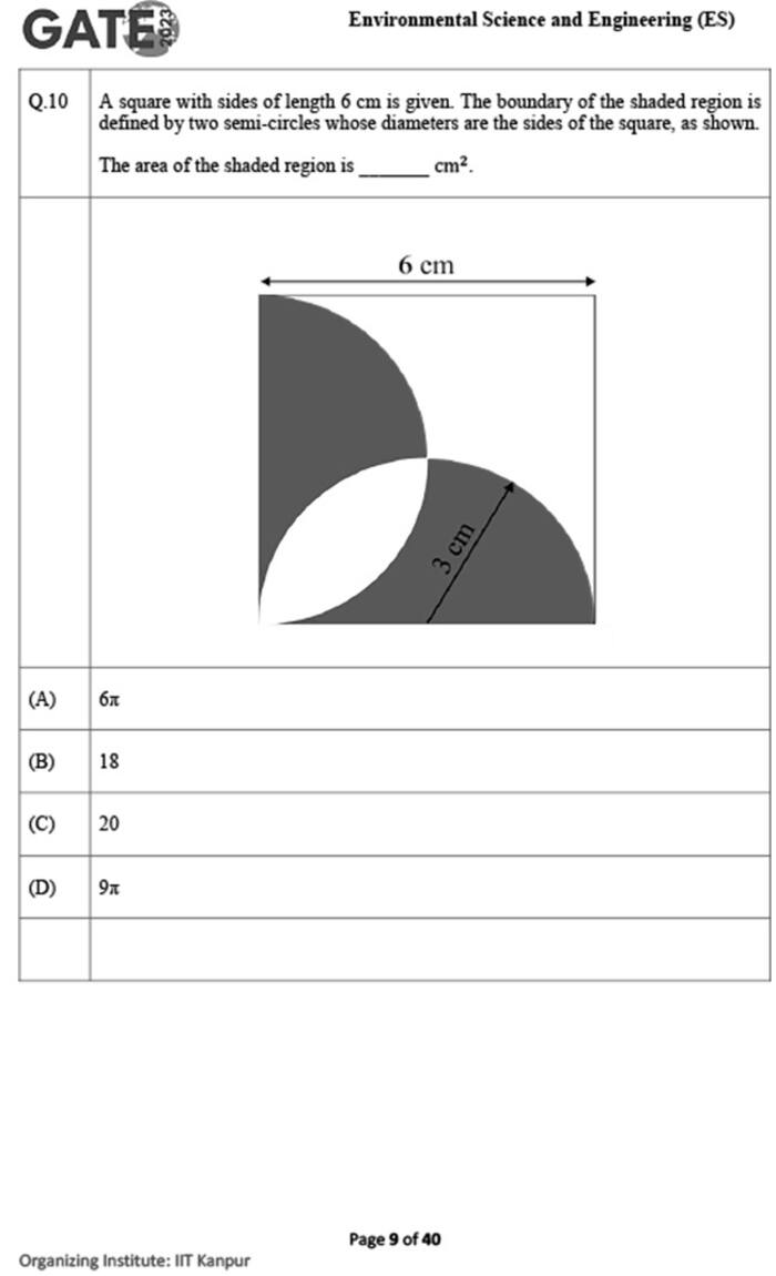 GATE 2023 Environmental Science and Engineering (ES) Question Paper