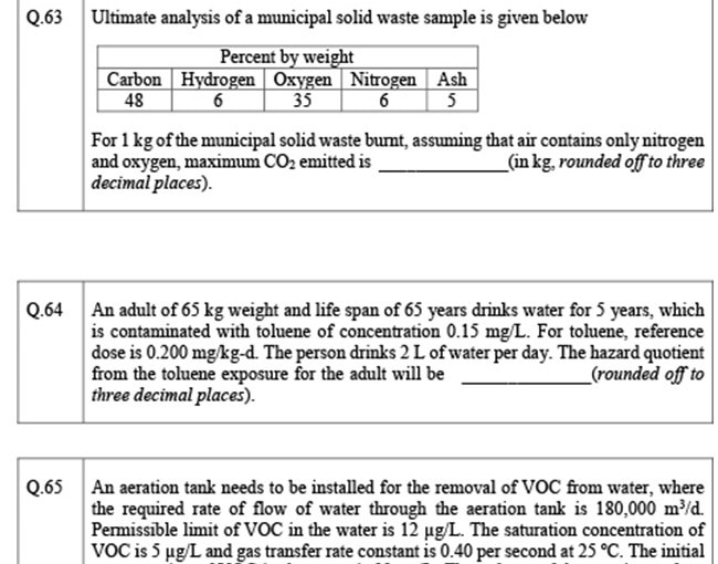 GATE 2023 Environmental Science and Engineering (ES) Question Paper