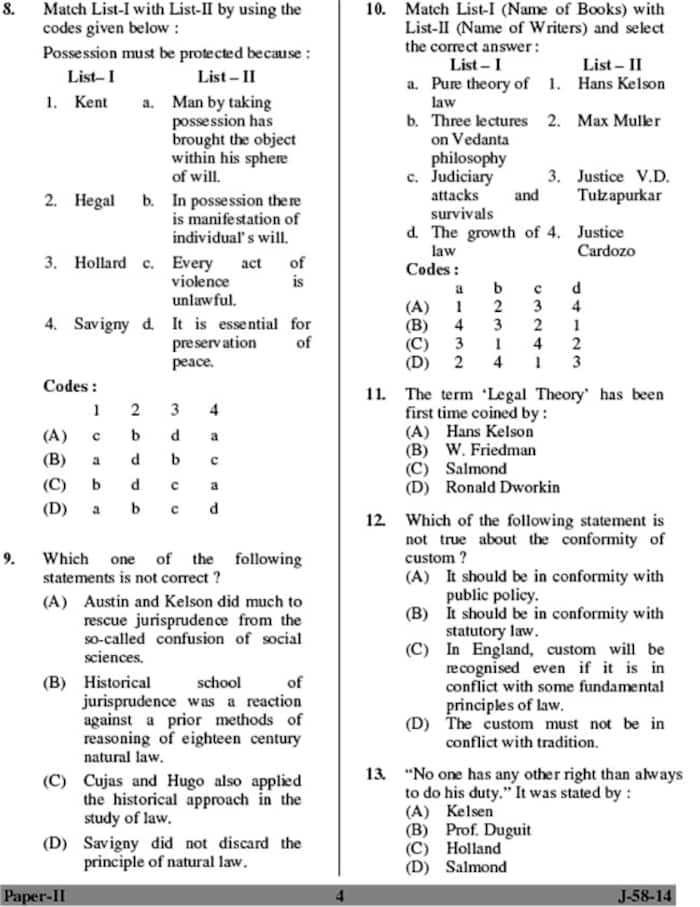 UGC NET June 2014 Law (Paper-II) Question Paper
