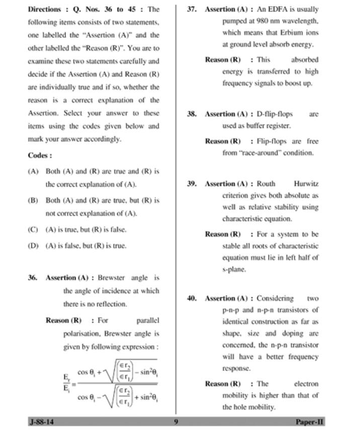 UGC NET June 2014 Electronic Science (Paper-II) Question Paper
