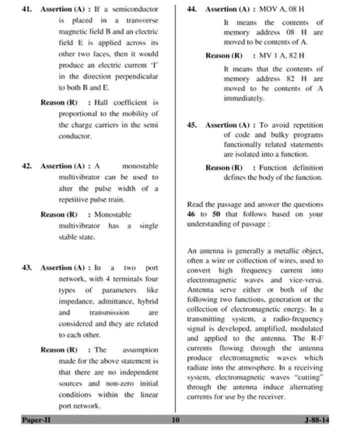 UGC NET June 2014 Electronic Science (Paper-II) Question Paper