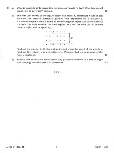 IFS (Main) Exam Physics (Paper-I) Question Paper 2023