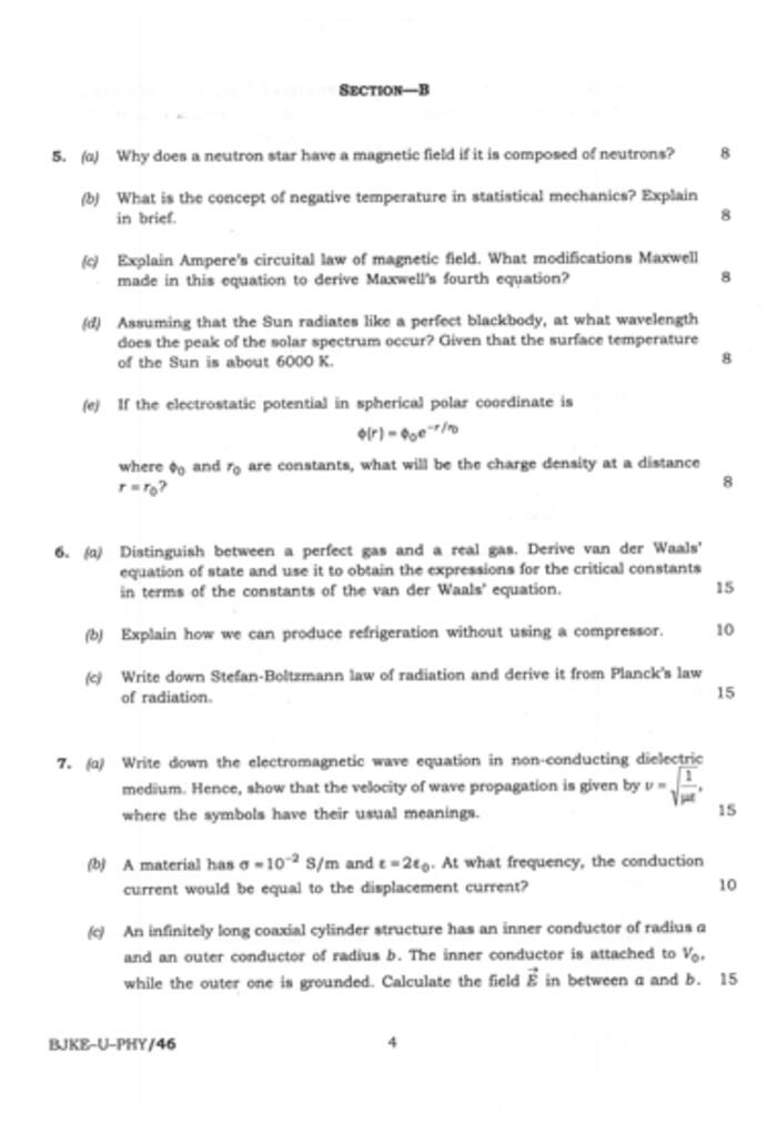 IFS (Main) Exam Physics (Paper-I) Question Paper 2023