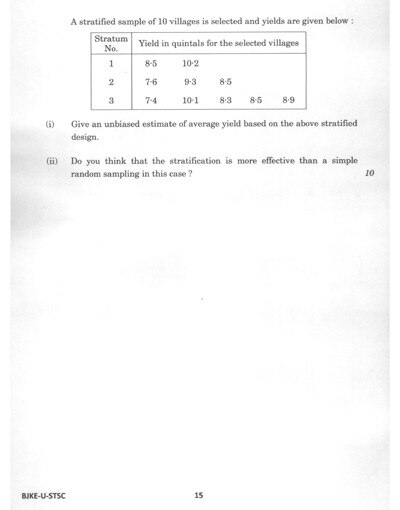 IFS (Main) Exam Statistics (Paper-I) Question Paper 2023