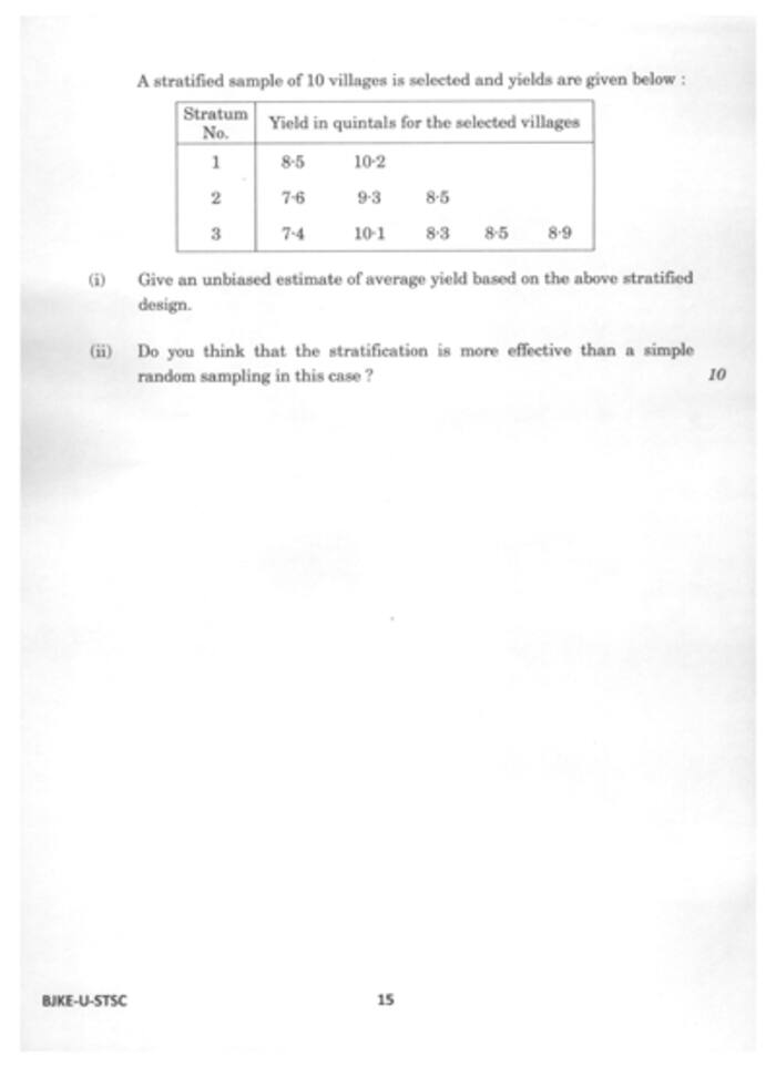 IFS (Main) Exam Statistics (Paper-I) Question Paper 2023